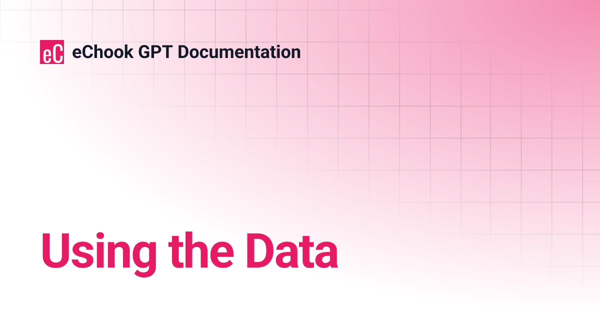 Using the Data | eChook GPT Documentation