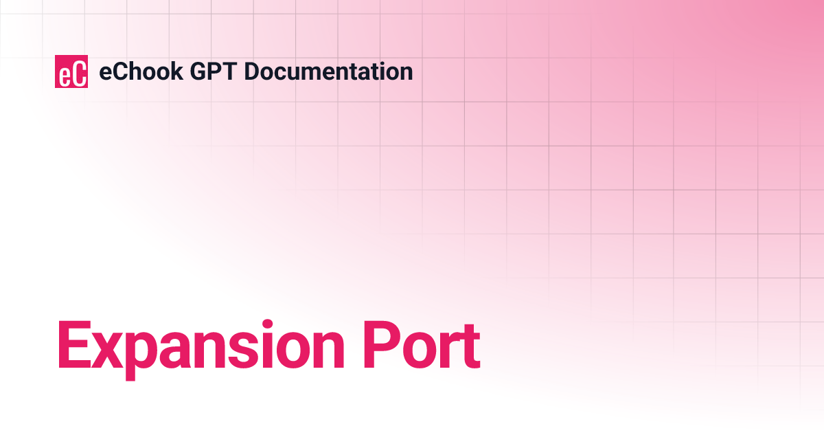 Expansion Port | eChook GPT Documentation